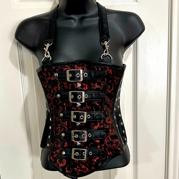 Vance Corsets | Other | Super Sexy Black And Red Leather Corset With ...